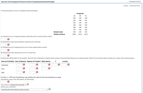 Solved Exercise 1301 Analysis Of Variance And The