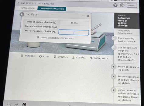 solved lab skills · using a balance submit introduction laboratory