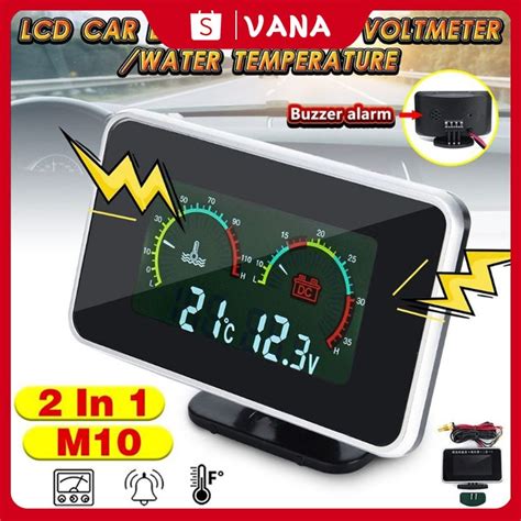 Jual Mobil LCD Digital Display Water Temperature Meter Thermometer Pengukur Tegangan Volt