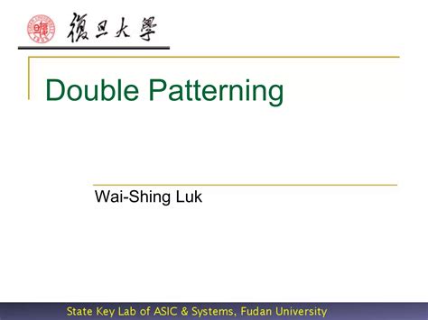double patterning 4 2 update ppt