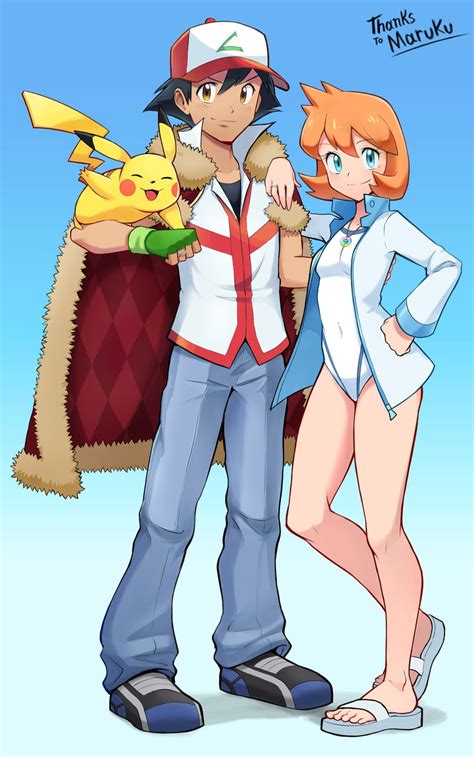 Pikachu Ash Ketchum And Misty Pokemon And 2 More Drawn By Mr