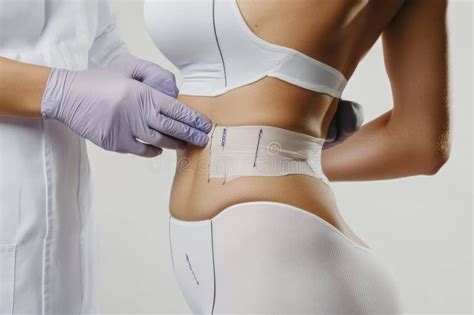 Body Shape Transformation Before And After In Realistic Medical Style Showing Surgical Procedure