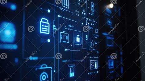 Futuristic Cybersecurity Interface Protecting Digital Information With