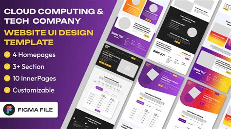 cloud computing saas tech company website ui design template figma