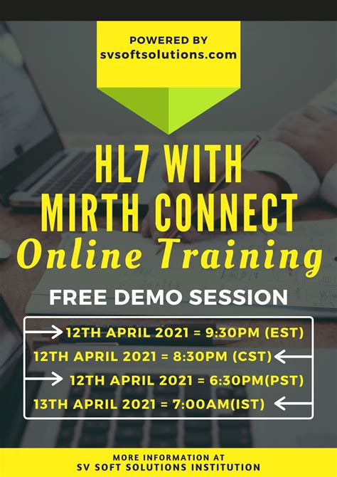 hl7 with mirth connect online training sv soft solutions