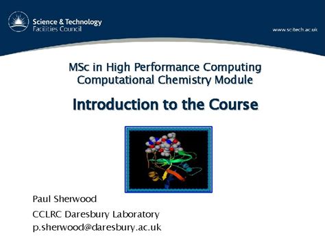 Msc In High Performance Computing Computational Chemistry Module