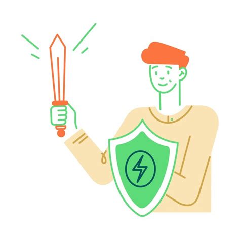 Premium Vector Man With Sword And Shield
