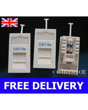 CAT5E UTP RJ45 Low Profile 25x50mm Euro Network Module Comms2Go