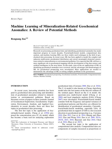 Geochemical Anomalies Pdf Machine Learning Support Vector Machine