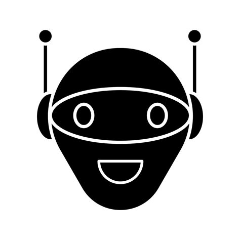 Chatbot Glyph Icon Silhouette Symbol Talkbot Modern Robot Android Laughing Chat Bot Virtual