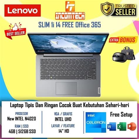 Jual Murah Laptop Lenovo Idepad Slim 1 14 Intel N4020 N5030 Ram 4Gb 512Gb Ssd W11 Shopee