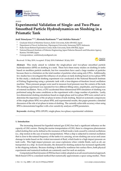 pdf experimental validation of single and two phase smoothed