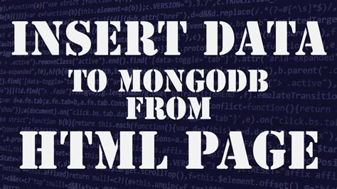 Insert Data In Mongodb From Html Page With Jquery Youtube