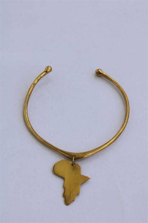 Thanda African Map Brass Necklace Naruki African Map Brass Necklace