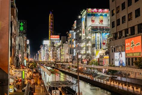 Osaka Japan July 2025 Night View Of Dotonbori In Namba With The