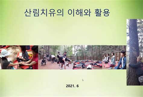 산림치유의 이해와 활용 치유의 반은 리더하는 사람의 에너지 그 자연예술치유 플랫폼 토마스농장