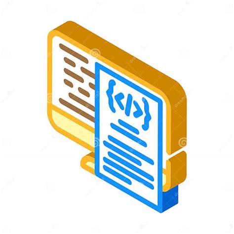 Software Documentation Technical Writer Isometric Icon Vector Illustration Stock Vector