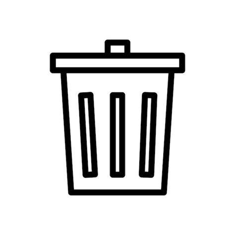 Premium Vector Trash Icon Set Delete Button Garbage Rubbish Basket Vector Symbol Junk Bucket