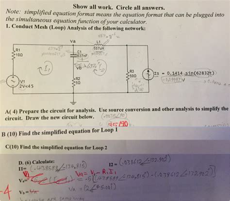 Solved Conduct Mesh Loop Analysis Of The Following