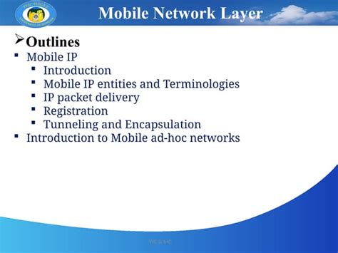 Ch6 Mobile Network Layer In Wireless Communicationpptx