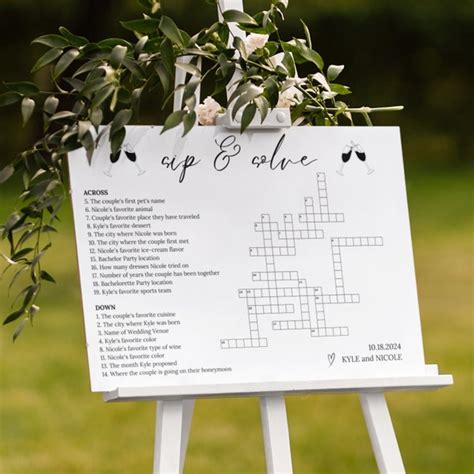 Wedding Sip And Solve Dry Erase Etsy
