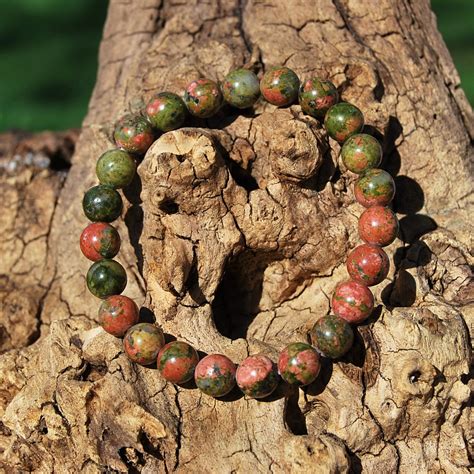 Bracelet 8mm DÉpidote Unakite Life Talisman