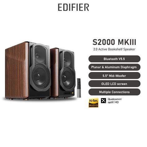 Edifier S2000 Mkiii Bookshelf Speaker Bluetooth V50 Hi Res Dual