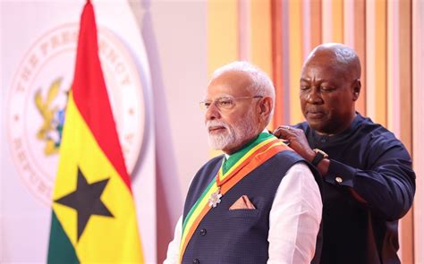 भारत घाना संबंधों को मिली नई ऊंचाई पीएम मोदी को वहां के सर्वोच्च नागरिक सम्मान से नवाजा गया