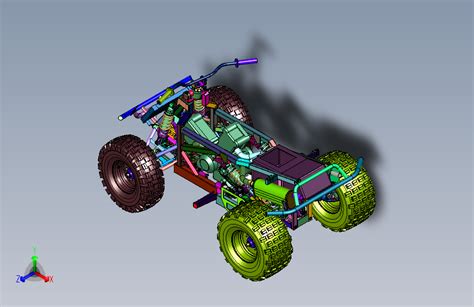 全地形四轮越野摩托车step 模型图纸下载 懒石网