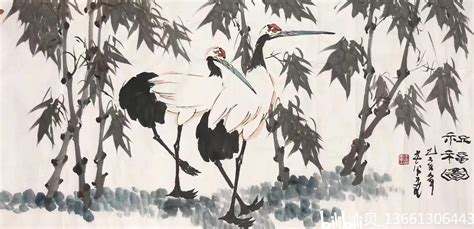 王书平，花鸟 ️️影 137厘米67厘米（8平尺），软片 哔哩哔哩