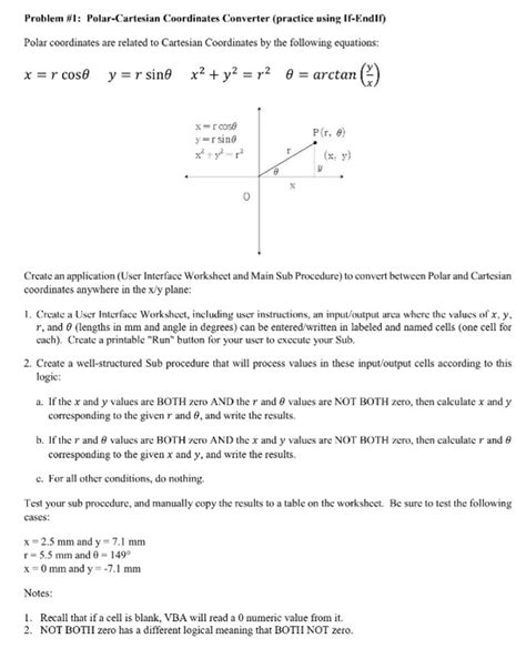 Solved Polar Cartesian Coordinates Converter Practice