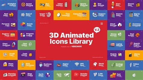 3d Animated Icons Library Intro Download