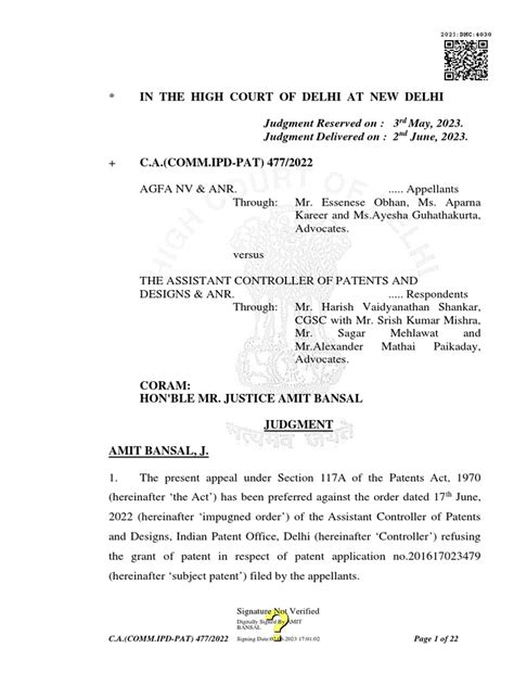 Succinctness Of Claims Common General Knowledge Dhc Order 0206