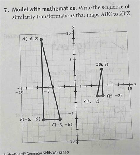 solved 7 model with mathematics write the sequence of similarity
