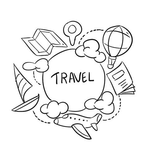 Premium Vector Hand Drawn Travel Card Design