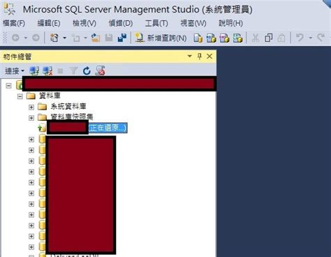 SQL Server恢復 正在還原 資料庫 處理方式 MIS的背影