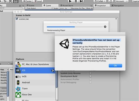 iphonebundleidentifier has not been set up correctly questions and answers unity discussions