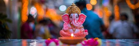 Premium Photo Vibrant Ganesh Chaturthi Processions Showcasing Adorned