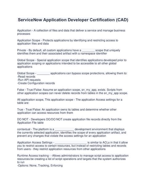 Servicenow Application Developer Certification Cad Exam 20222023 Verified Content