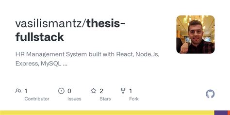 GitHub Vasilismantz Thesis Fullstack HR Management System Built With React Node Js Express