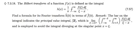 The Hilbert Transform Of A Function Fx Is Defined