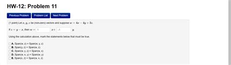 Solved HW 12 Problem 11 Previous Problem Problem List Next Chegg Com