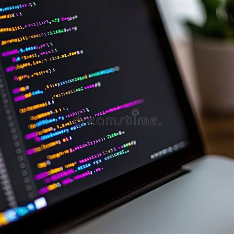 Colorful Code On Laptop Screen Stock Image Image Of Application