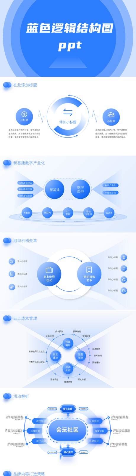 蓝色功能逻辑架构图pptppt 设计素材和海报模板免费下载 享设计