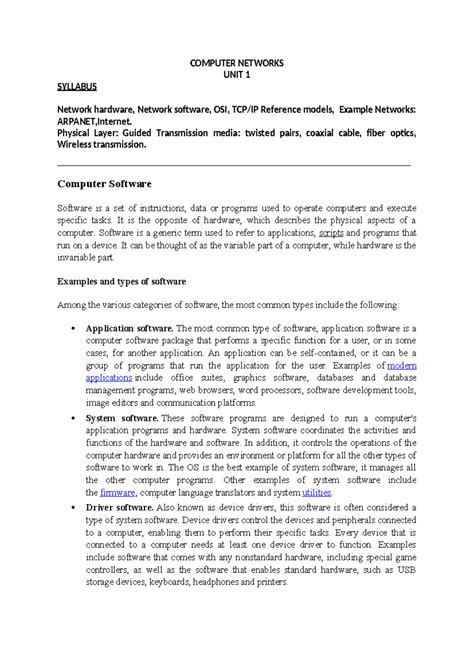 Cn Unit 1 Computer Networks Unit 1 Syllabus Network Hardware