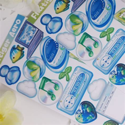 Frutiger Aero Sticker Sheet Matte Vinyl Nostalgia Stickers Etsy