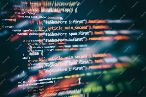 Css Javascript 및 Html 사용 함수 소스 코드의 근접 촬영을 모니터링합니다 추상 It 기술 배경입니다 소프트웨어 소스 코드 프리미엄 사진