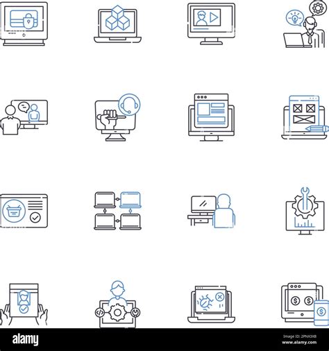 Targeted Marketing Line Icons Collection Segmentation Demographics Psychographics Persona