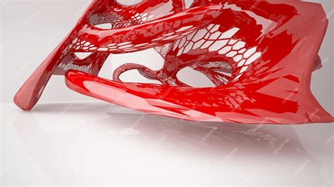 Premium Photo Abstract White And Red Parametric Interior With Window