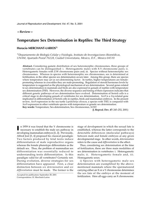 Pdf Temperature Sex Determination In Reptiles The Third Strategy